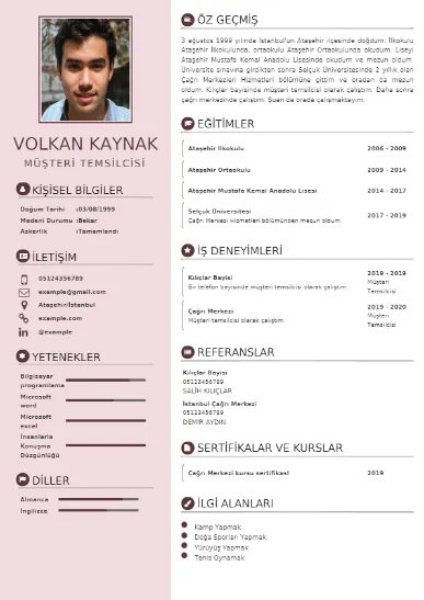 Basit CV Örnekleri | Cv Lazım