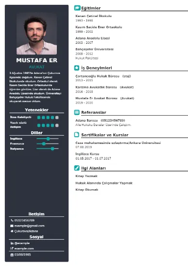 Cv Şablonları ile Boş Cv Doldur ve Cv Hazırla | Cv Lazım